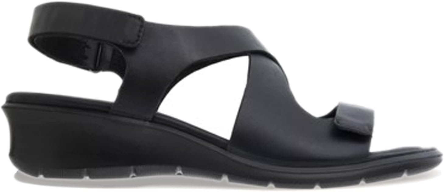 ECCO Women’s Felicia Cross Wedge Sandal(Black) - ECCO Shoes Sale