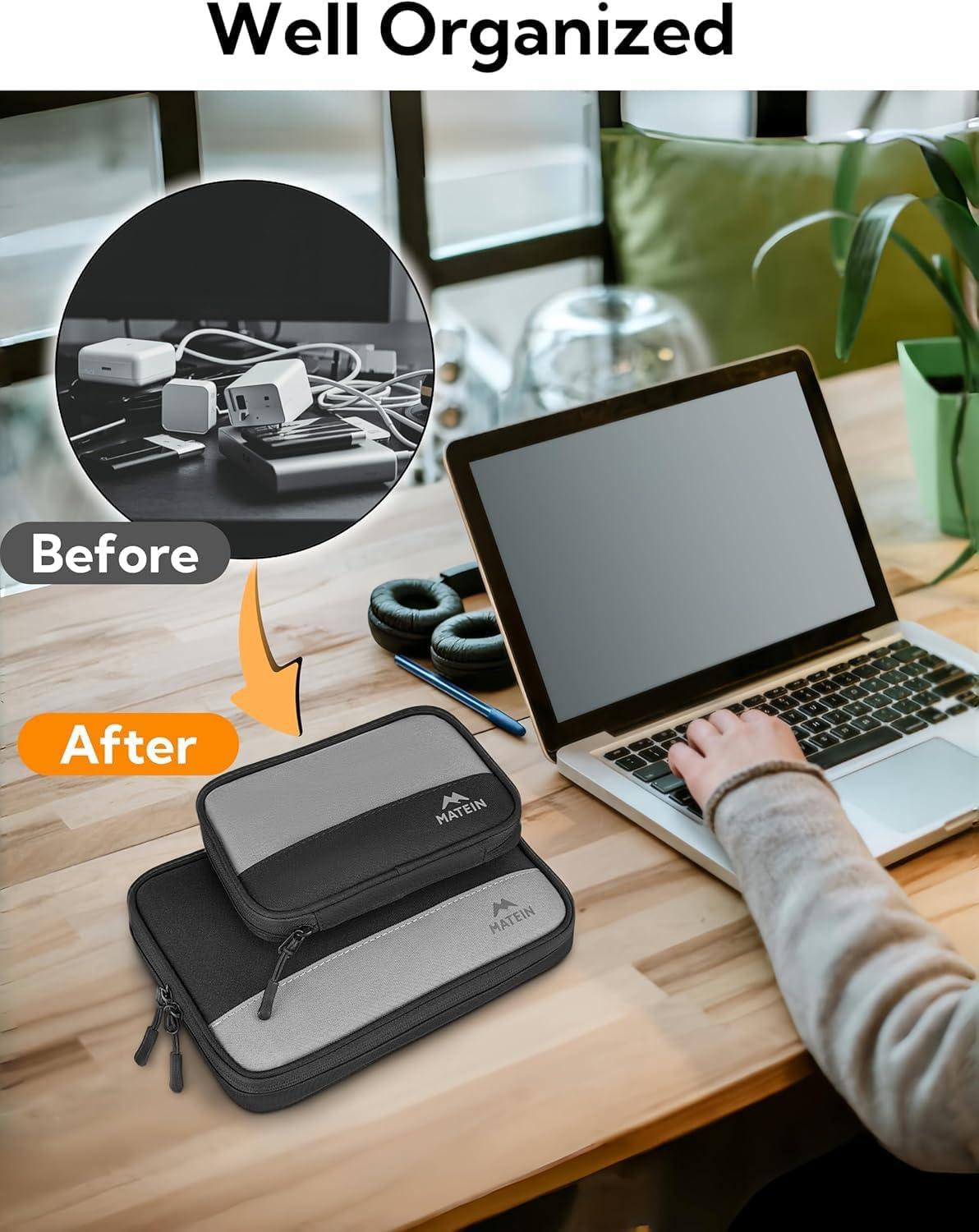 MATEIN Travel Cable Organizer Pouch, Scratch Resistant Portable Charger ...