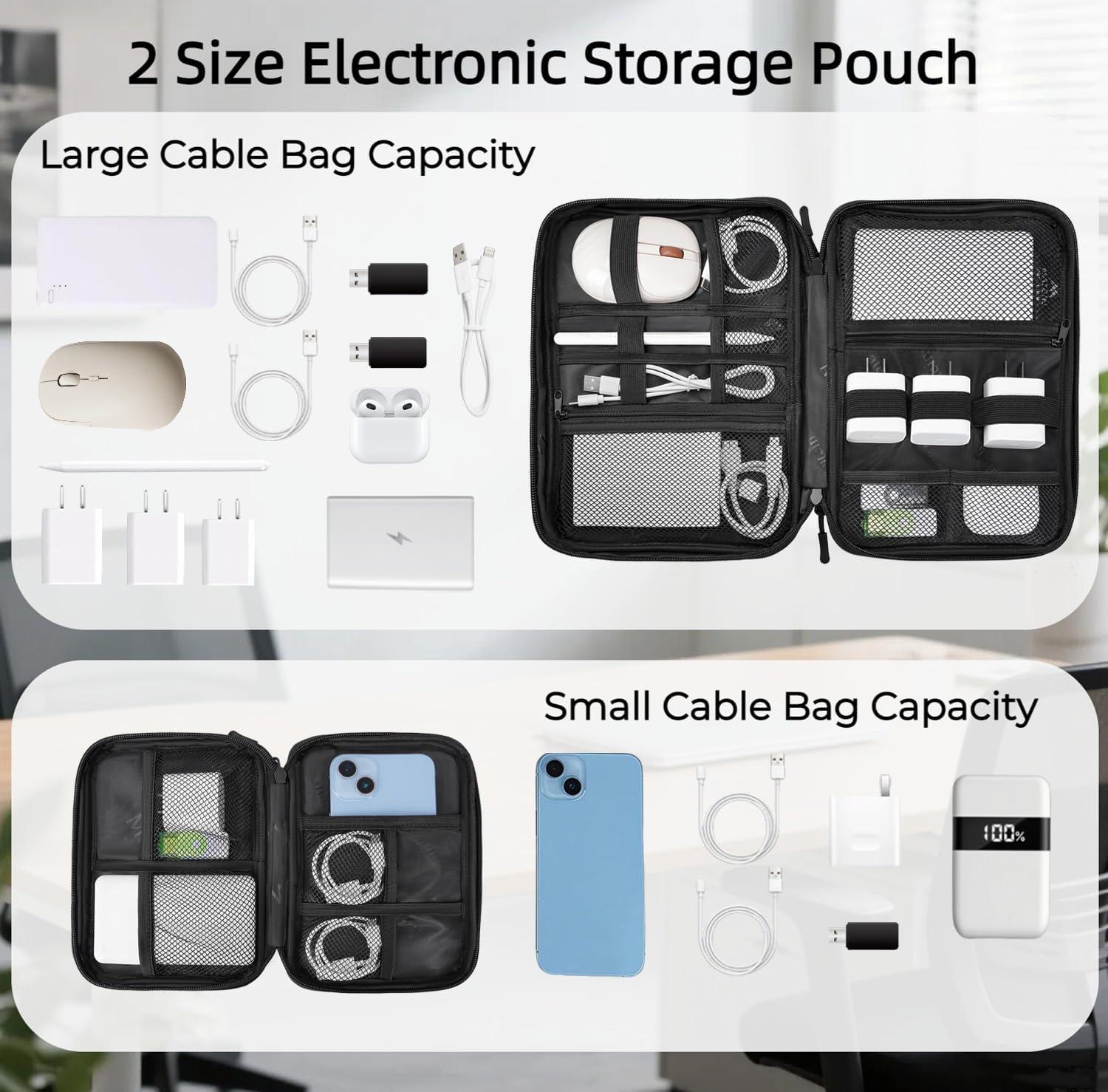 MATEIN Travel Cable Organizer Pouch, Scratch Resistant Portable Charger ...