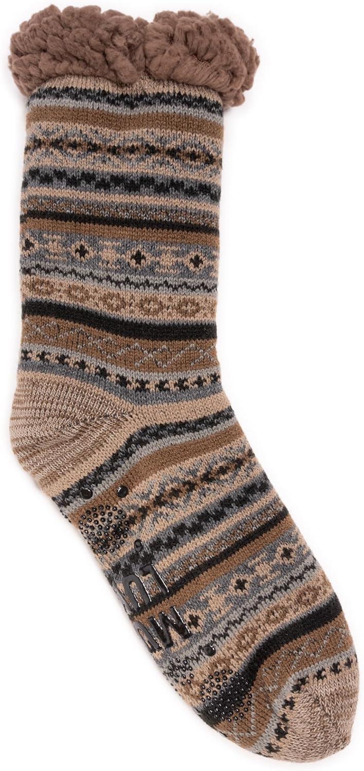 MUK LUKS mens Cabin Sox(Brown) - Muk Luks