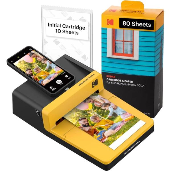 KODAK Dock ERA Plus 4PASS Instant Photo Printer, 4×6 inches, 90 Sheets ...