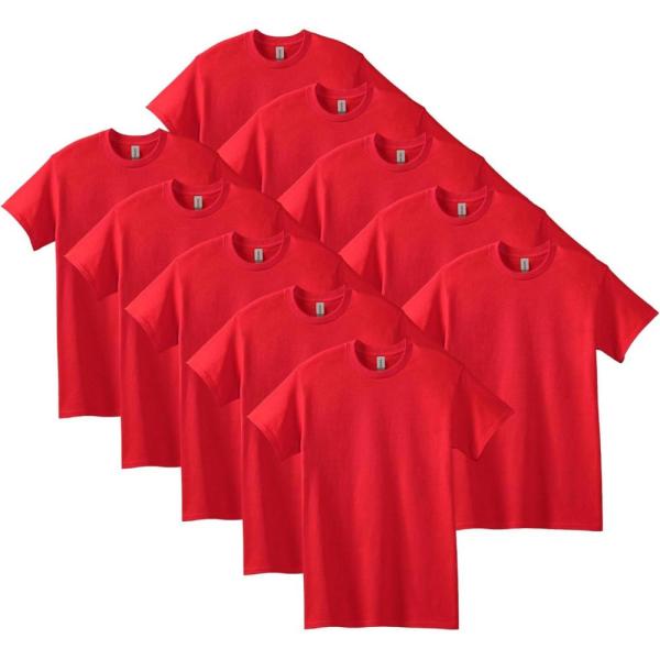 Gildan Adult Heavy Cotton T-Shirt, Style G5000, Multipack(Red (10-pack ...