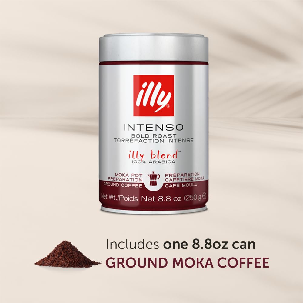 illy Ground Coffee Espresso – 100% Arabica Coffee Ground – Intenso Dark ...